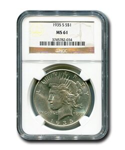 1935 s peace dollar ngc ms-61