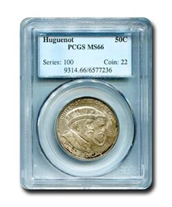 1924 huguenot commemorative half dollar pcgs ms-66