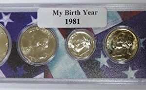 1981-5 Coin Birth Year Set in American Flag Holder Uncirculated