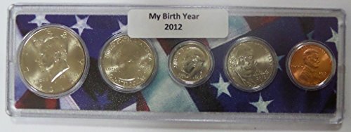 2012 - 5 Coin Birth Year Set in American Flag Holder Uncirculated