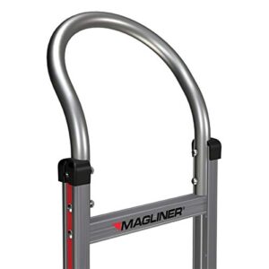 Magliner HMK111AA15 Aluminum Hand Truck, Horizontal Loop Handle, 14" x 7-1/2" Aluminum Diecast Nose Plate, 500 lb Capacity