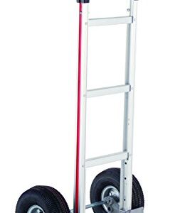 Magliner HMK119UA4 Aluminum Hand Truck, Horizontal Loop Handle with Vinyl Sleeve, 18" x 7-1/2" Aluminum Diecast Nose Plate, 500 lb Capacity,Silver