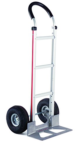 Magliner HMK119UA4 Aluminum Hand Truck, Horizontal Loop Handle with Vinyl Sleeve, 18" x 7-1/2" Aluminum Diecast Nose Plate, 500 lb Capacity,Silver