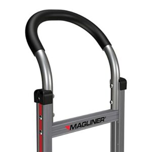 Magliner HMK119UA4 Aluminum Hand Truck, Horizontal Loop Handle with Vinyl Sleeve, 18" x 7-1/2" Aluminum Diecast Nose Plate, 500 lb Capacity,Silver