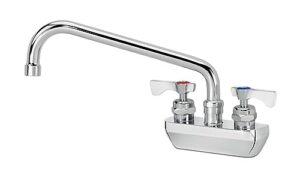 krowne 14-410l krowne royal series faucet, splash-mounted, 4" centers, 10" swing spout, quarter-turn ceramic cartridge valve with built-in back flow preventers, includes mounting kit, chrome finish