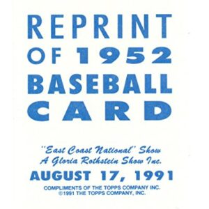 1991 Topps Mickey Mantle 1952 Rookie Reprint from the 1991 East Coast National - Baseball Card