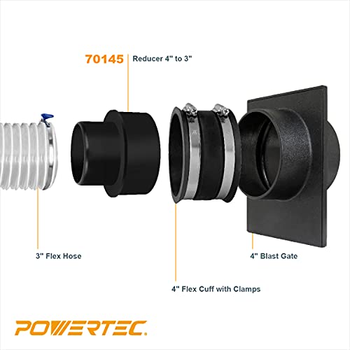 POWERTEC 70145 4-Inch to 3-Inch Reducer