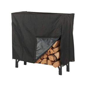 Shelter SLRCD-M Deluxe Weather Protective Firewood Storage Cover, Fits SLRM Log Rack, Heavy-Duty Zippers for Easy Access w/Grommets for tie-Down, Medium (48" x 21" x 38"), Black