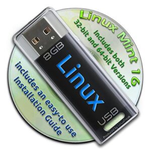 linux mint 16 on bootable 8gb usb flash drive and dvd set - 32-bit and 64-bit.