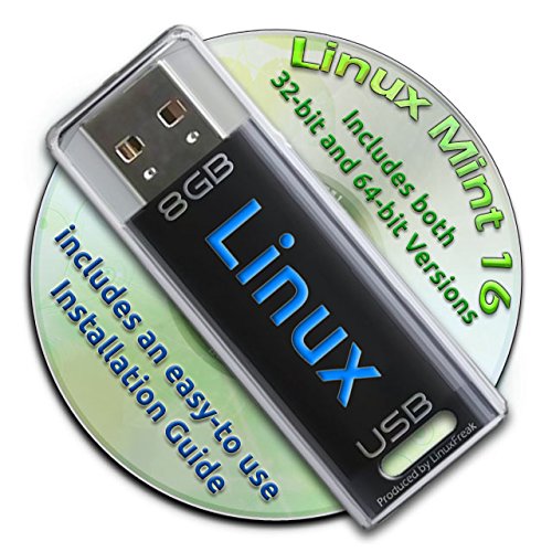 Linux Mint 16 on Bootable 8GB USB Flash Drive and DVD set - 32-bit and 64-bit.