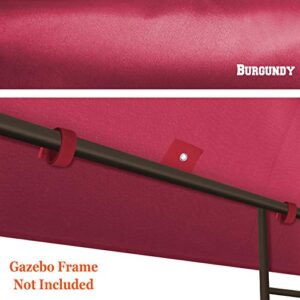 BenefitUSA Canopy ONLY 10'X10' Replacement Gazebo Canopy top Patio Pavilion Cover Sunshade plyester Double Tiers-Burgundy