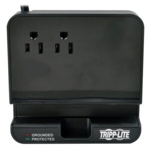 Tripplite Protect It! Two-Outlet Portable Surge Suppressor, 6 Ft, 1080 Joules, Black Trptlp26usbb