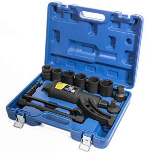 xtremepowerus torque wrench labor saving lug nut wrench/multiplier w/cr-v socket (torque wrench w/ 8pc socket set)