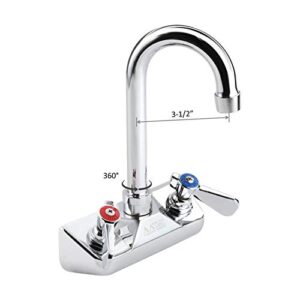 AA Faucet 4" Wall Mount No Lead Faucet with 3-1/2" Swivel Gooseneck Spout NSF