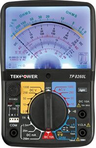 tekpower tp8260l analog multimeter with back light, and transistor checking dock