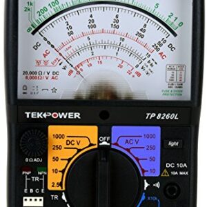 Tekpower TP8260L Analog Multimeter with Back Light, and Transistor Checking Dock