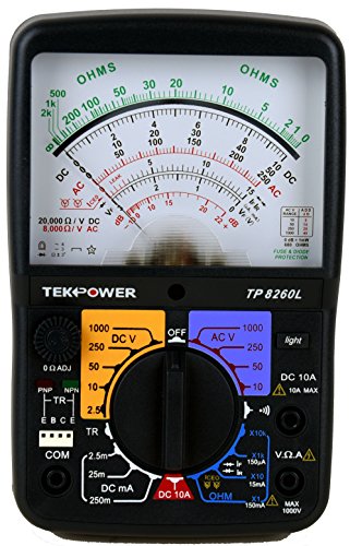 Tekpower TP8260L Analog Multimeter with Back Light, and Transistor Checking Dock