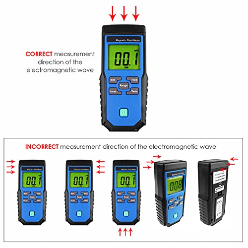 Gauss EMF ELF Meter Detector Electromagnetic Field 200/2000 mG,20/200µT