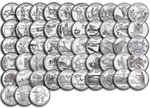 1999 p, d complete 1999 thru 2009 p&d 112-coin b.u. state quarter set uncirculated