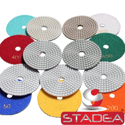 4 inch diamond concrete polishing pads - Granite Marble Stone Polishing 8 Pcs Set By STADEA