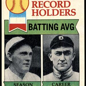 1979 Topps # 414 All-Time Record Holders - Batting AVG Rogers Hornsby/Ty Cobb Detroit Tigers (Baseball Card) EX/MT Tigers