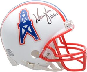 warren moon houston oilers autographed riddell mini helmet with "hof 06" inscription - autographed nfl mini helmets