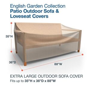 Budge P3W05PM1 English Garden Patio Sofa Cover Heavy Duty and Waterproof, Extra Large, Two-Tone Tan