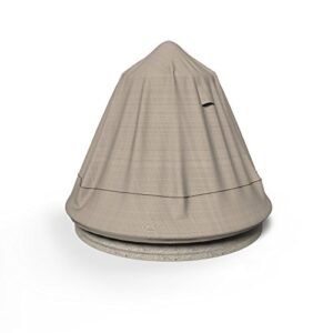 budge p9a01pm1 english garden chiminea cover heavy duty and waterproof, 22" diameter x 38" drop, tan tweed