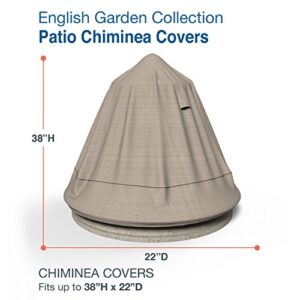 Budge P9A01PM1 English Garden Chiminea Cover Heavy Duty and Waterproof, 22" Diameter x 38" Drop, Tan Tweed