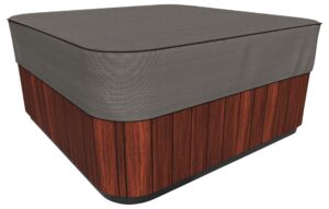 budge p9a16pm1 english garden square hot tub cover heavy duty and waterproof, medium, tan tweed