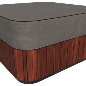 Budge P9A16PM1 English Garden Square Hot Tub Cover Heavy Duty and Waterproof, Medium, Tan Tweed