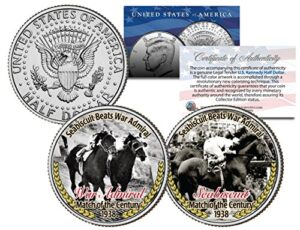 seabiscuit beats war admiral match race jfk half dollar 2-coin set horse racing