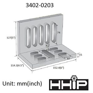 HHIP 3402-0203 6" x 5" x 4-1/2 Inch Slotted Angle Plate, Opened