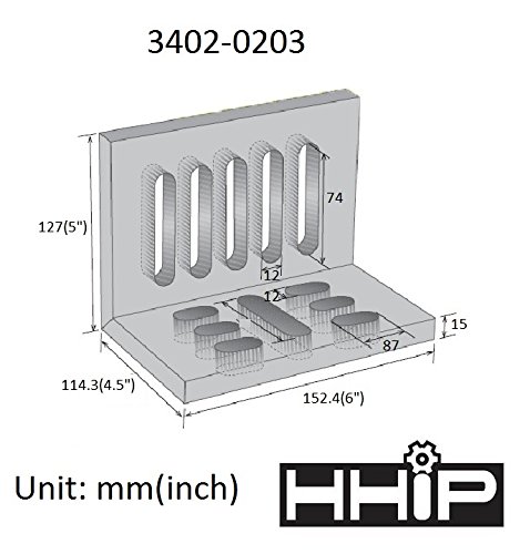 HHIP 3402-0203 6" x 5" x 4-1/2 Inch Slotted Angle Plate, Opened