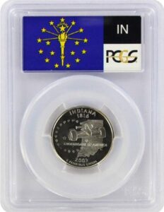 2002 indiana state s clad proof quarter pr-69 pcgs