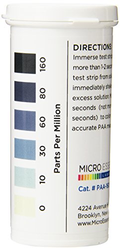 MicroEssential PAA160 Peracetic Acid Test Strips 0-160 PPM