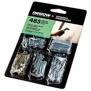 arrow 160451 utility nail/brad assortment, 485 piece, black