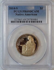 2014 s proof sacagawea native american dollar pcgs pr 69 dcam new blue label