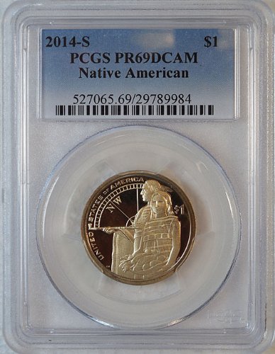 2014 S Proof Sacagawea Native American Dollar PCGS PR 69 DCAM New Blue Label