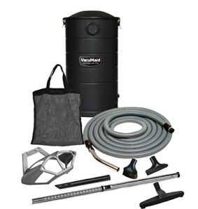 vacumaid gv50blkpro professional wall mounted garage and car vacuum with 50 ft. hose and tools