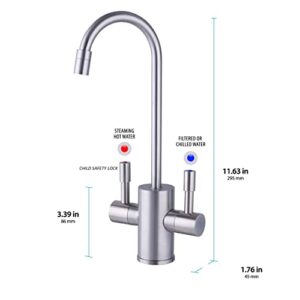 Ready Hot 41-RH-100-F560-BN Hot Water Dispenser System, 2.5 Quarts, Manual Temperature Control, Dual Lever Hot/Cold Water Faucet, Brushed Nickel