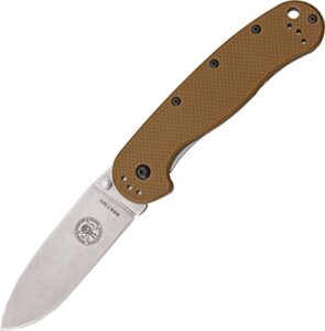 abkt tac blue ridge knives avispa coyote brown satin knife, coyote brown/satin brk1301coyote satin blade