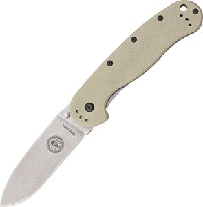 blue ridge knives avispa desert tan stonewash knife