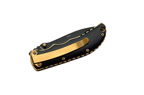 Rite Edge 211193-DE Deer Folding Knife, Black/Gold