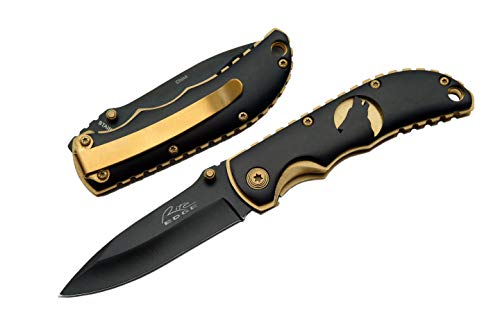 Rite Edge 211193-WF Wolf Folding Knife, Black/Gold