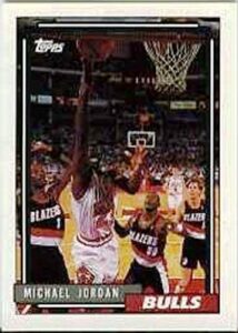 1992/93 topps #141 michael jordan rookie card in mint condition! first ever topps card of chicago bulls legendary hall of famer ! shipped in ultra pro top loader to protect it !