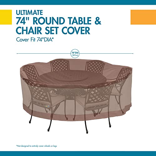 Duck Covers Classic Accessories Ultimate Waterproof Round Patio Table & Chair Set Cover, 74 Inch