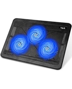 havit hv-f2056 15.6"-17" laptop cooler cooling pad - slim portable usb powered (3 fans), black/blue