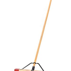 Harper 7324P1 Premium Indoor/Outdoor Wet/Dry All-Purpose Hardwood 24 in. Push Broom Semi-Stiff Bristles, Brown