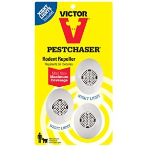 victor mini m753sn ultrasonic with nightlight, 3-pack ,white